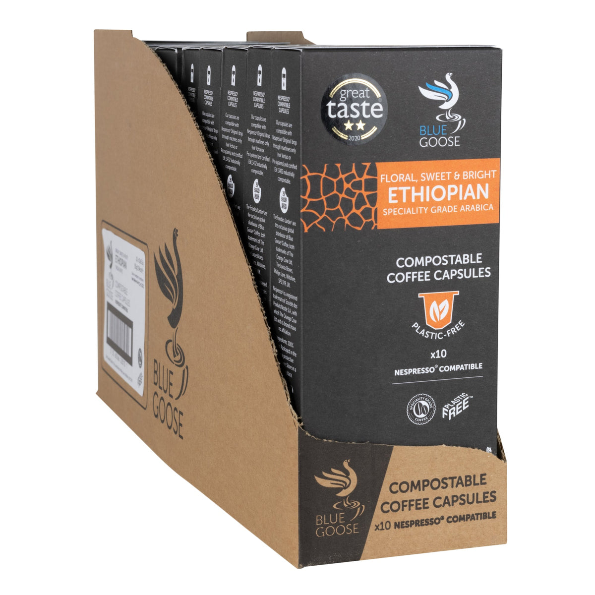 Wholesale - Ethiopian Eco Coffee Pod Cartons - SRP Case – Blue Goose Coffee